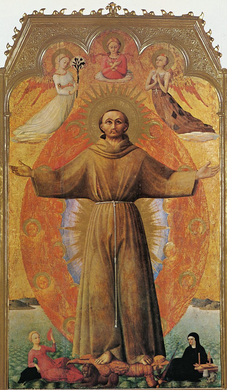 Stage & Screen. ITALY. St. Francis of Assisi and the leper depicted in ...